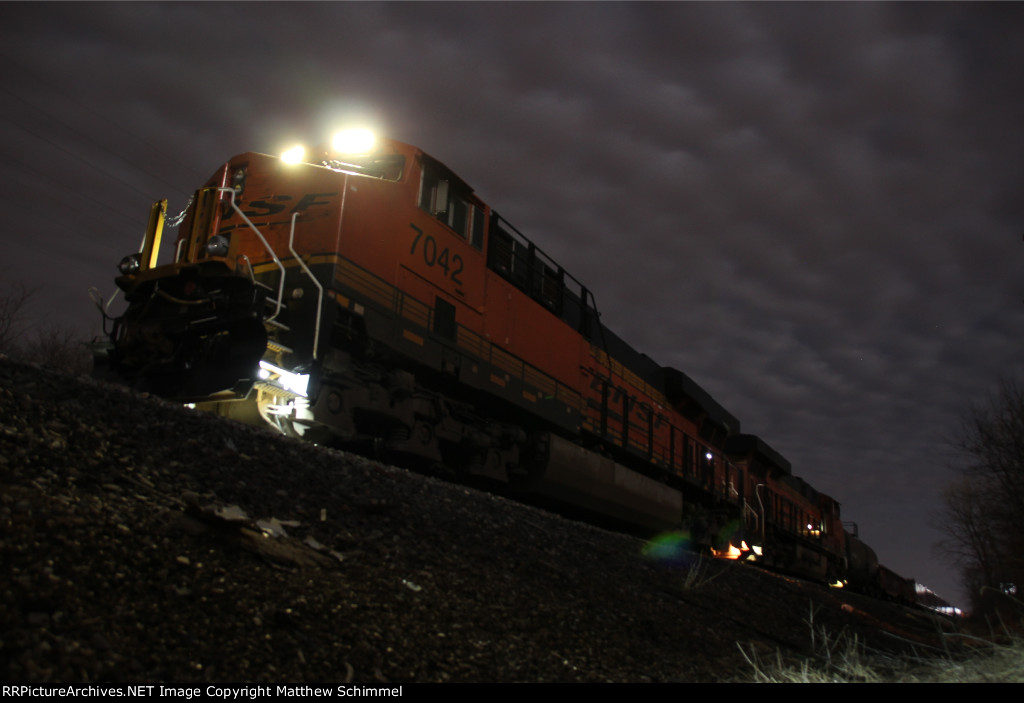 Rippled Clouds & BNSF 7042
